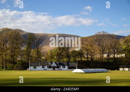 Fitz Park is home to Keswick Cricket Club in Cumbria, UK Stock Photo ...