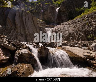 Beautiful waterfall Ziyvya in the mountains. Laza village. Gabala ...