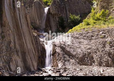 Beautiful waterfall Ziyvya in the mountains. Laza village. Gabala ...