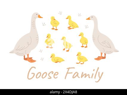 Vector illustration of a stylized goose in the form of a stylized bird ...
