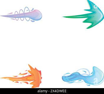 energy projectile game cartoon vector illustration Stock Vector Image ...