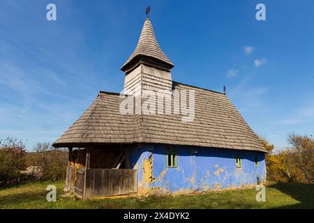 Romania, Transylvania, Maramures, Aspra, commune of Vima Mica. Blue ...