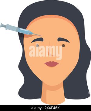 Vial botox injection face icon cartoon vector. Female lifting. Luxury ...