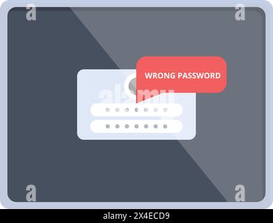 System wrong password icon cartoon vector. Error hardware. Code steal ...