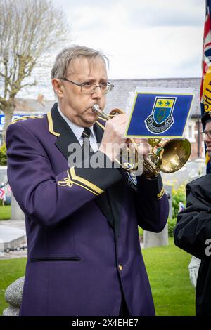 Kelvin Dean from Warrington Brass Band plays The Last Post and Reveille ...