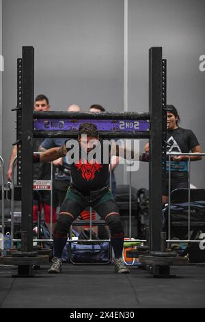 Strongman Luke Keiger is seen performing a Yoke walk at 2024 Oceania ...