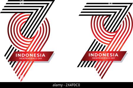 Happy 79th Indonesian Independence Day with golden number 79 and ...