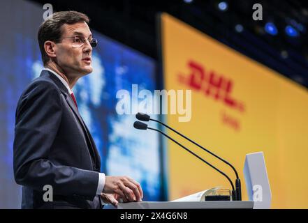 Bonn, Germany. 03rd May, 2024. Tobias Meyer, CEO of Deutsche Post DHL ...