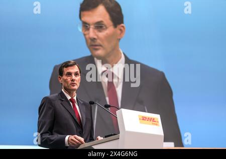 Bonn, Germany. 03rd May, 2024. Tobias Meyer, CEO of Deutsche Post DHL ...