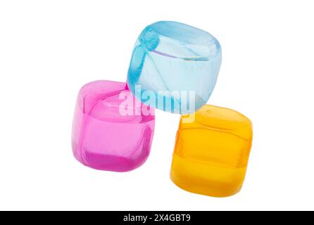 colored ice cubes isolated on white background Stock Photo - Alamy