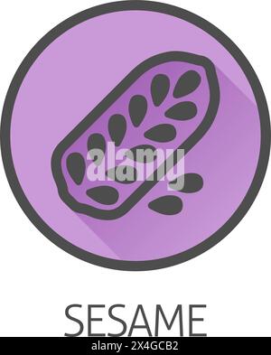 Sesame Seed Capsule Pod Food Allergen Icon Concept Stock Vector Image ...