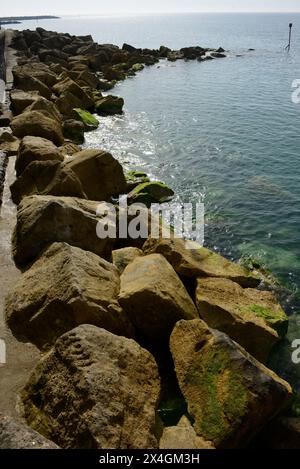 Rock Armour at West Bay Harbour, Bridport, Dorset Stock Photo - Alamy