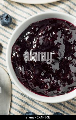 Raw Organic Blueberry Jam Preserves in a Bowl Stock Photo - Alamy