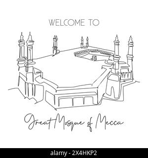 Saudi Arabia, Mecca, Great Mosque Of Mecca travel landmark vector ...