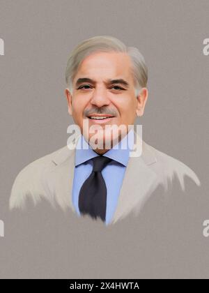 Prime Minister Shehbaz Sharif of Pakistan shakes hands with Deputy ...