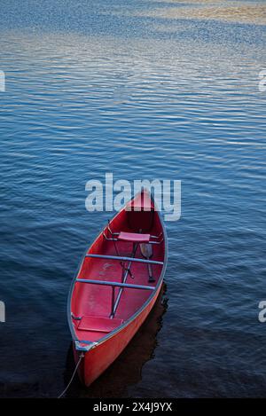 Canoe on Loon Lake, Stevens County, Washington State, USA Stock Photo ...