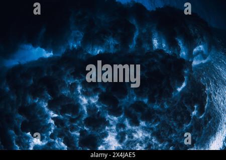 Wave textures underwater in transparent sea. Swell in ocean, crashing ...