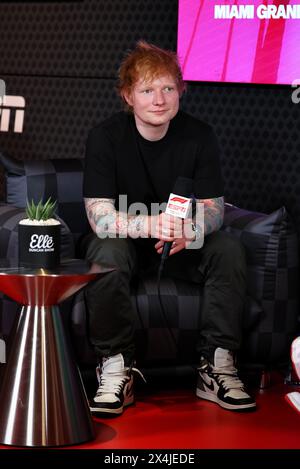 MIAMI, FLORIDA - MAY 3: Ed Sheeran, singer, during practice ahead of ...