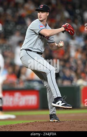 Cleveland Guardians pitcher Tim Herrin reacts after striking out ...