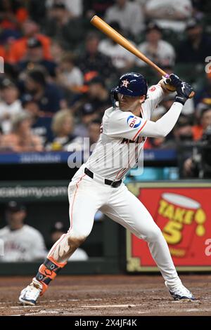 Houston Astros' Joey Loperfido bats during the fourth inning of a ...