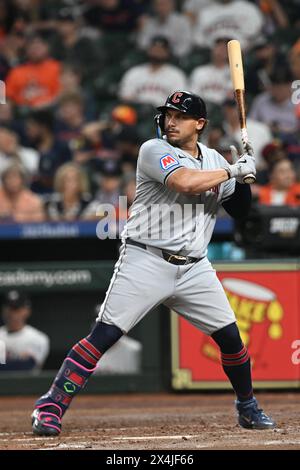 Cleveland Guardians first base Josh Naylor (22) flies out to center in ...