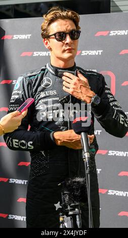 Mercedes' George Russell speaks to the media ahead of the British Grand ...