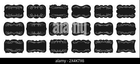 Price or gift tags with calligraphic vintage border set. Ornate ...