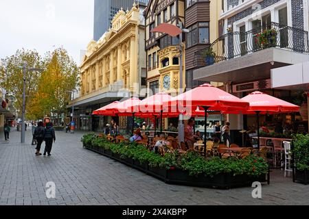 Hay street mall with pavement cafe, Perth, Western Australia Stock ...