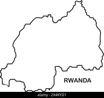 Rwanda map. Borders of Rwanda for your infographic. Vector country ...