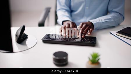Wrist Keyboard Rest Against RSI - Repetitive Strain Therapy Stock Photo ...