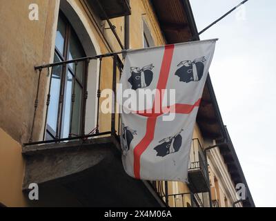 Flag Of Sardinia Aka Flag Of The Four Moors Stock Photo - Alamy