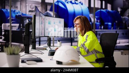 Engineer Operators Using Scada System At Industrial Plant Stock Photo ...