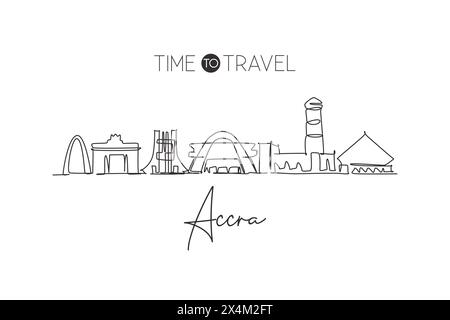 Ghana city skyline isolated vector illustration. Ghana travel cityscape ...