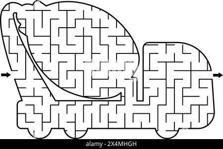 Construction site geometrical maze for kids with special car. Labyrinth ...