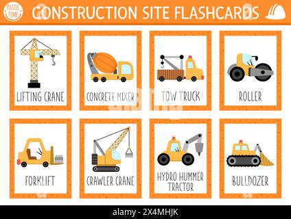 Vector transportation flash cards set with car, ship, truck, bike ...
