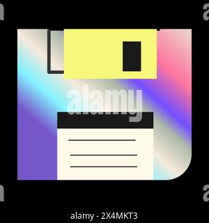 Y2k gradient element, 2000s sticker with hologram, vector futuristic ...