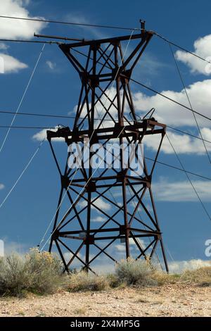 Aerial Tramway ruins, Pioche, Nevada Stock Photo - Alamy