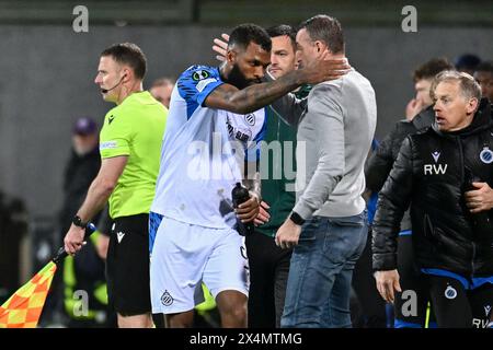 Brugges Coach Nicky Hayen celebrates after the UEFA Champions League ...