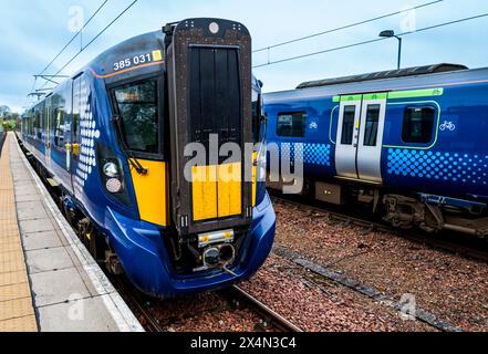 Scotrail Commuter Train arriving at Lanark Station, South Lanarkshire ...