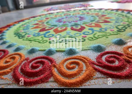 Rangoli designs sand art from India. Rangoli powder used to make ...