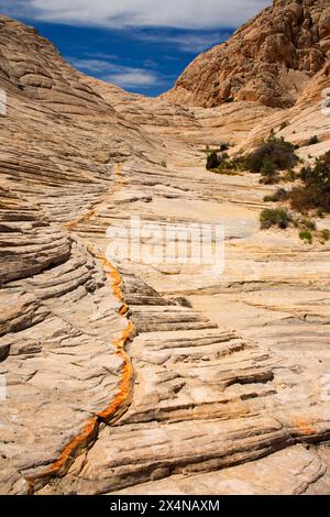 Sandstone bedding at Whiterocks Amphitheater, Snow Canyon State Park ...