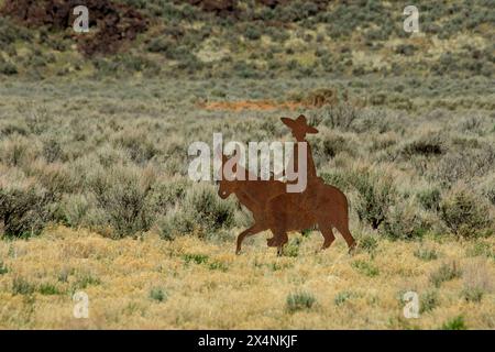 Trail silhouettes, Old Spanish Trail National Historic Trail, Iron ...