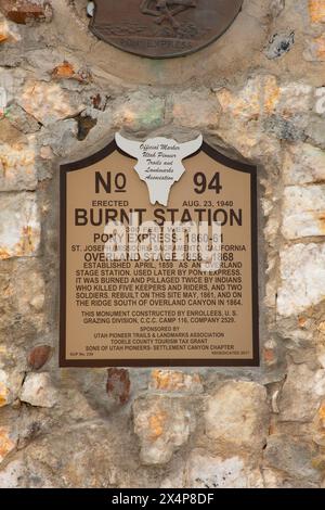 Burnt Station monument, Pony Express National Back Country Byway, Pony ...