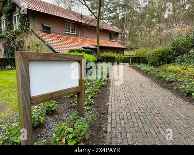 Luxury hotel, pathway and sign board outdoors Stock Photo - Alamy