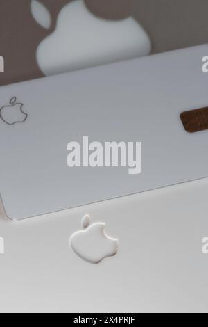 The physical Apple card is a titanium Hacer etched credit card, 2024 ...