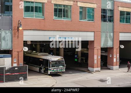 Niagara public transit bus terminal in St Catherines downtown Stock ...