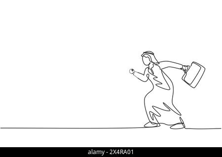 Illustration of arab man ready to race on position waiting for flag ...
