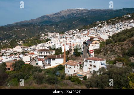 The picturesque 'White Viilage' of Competa in the Axarquía region of ...