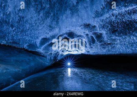 Castner Glacier Ice Cave near Delta Junction, Alaska, USA Stock Photo ...
