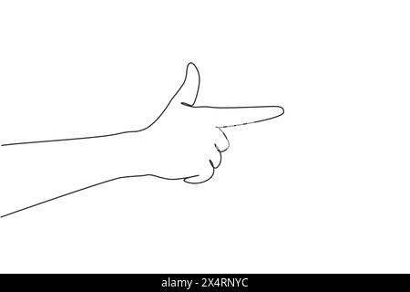 Human finger touching gesture. Single continuous line hand gesture ...